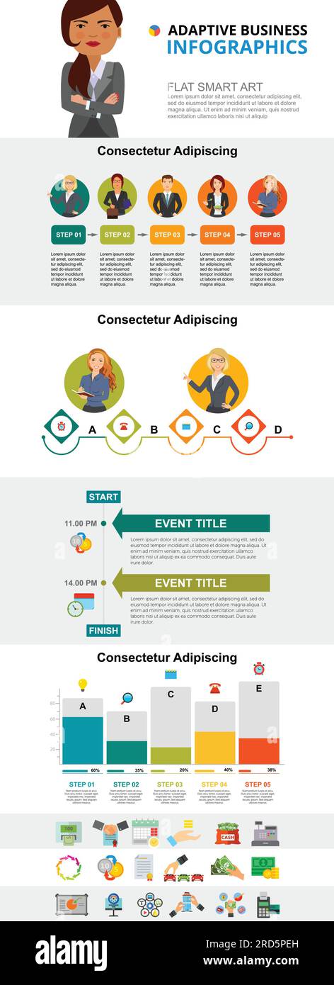 Consulting and teamwork charts set for presentation Stock Vector Image ...