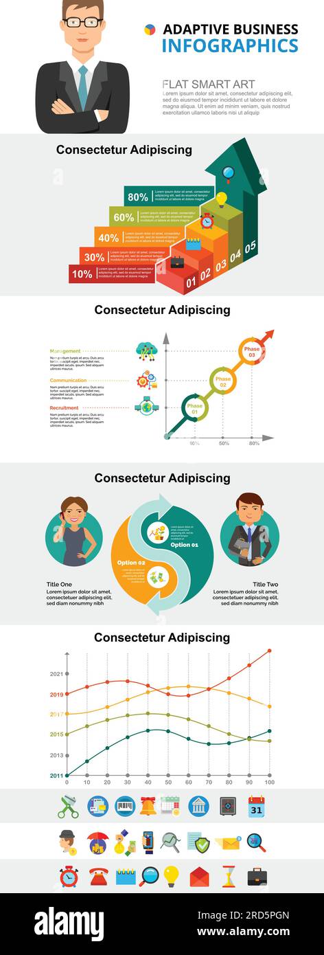 Marketing and statistics concept infographic charts set Stock Vector ...