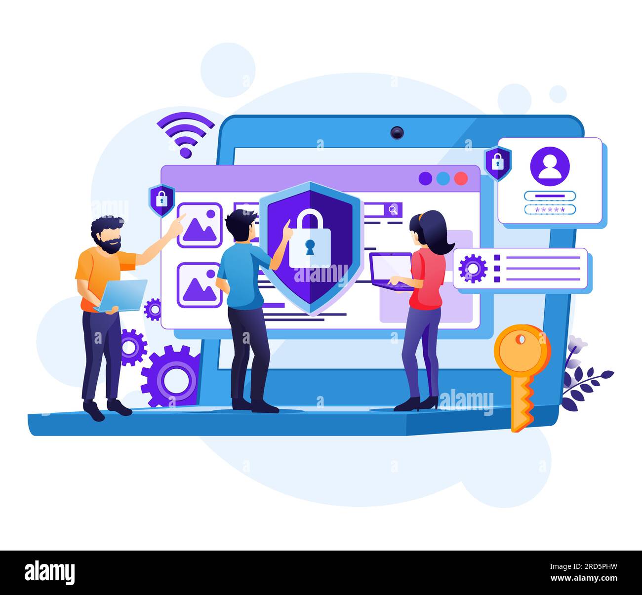 Laptop document key cyber hi-res stock photography and images - Alamy