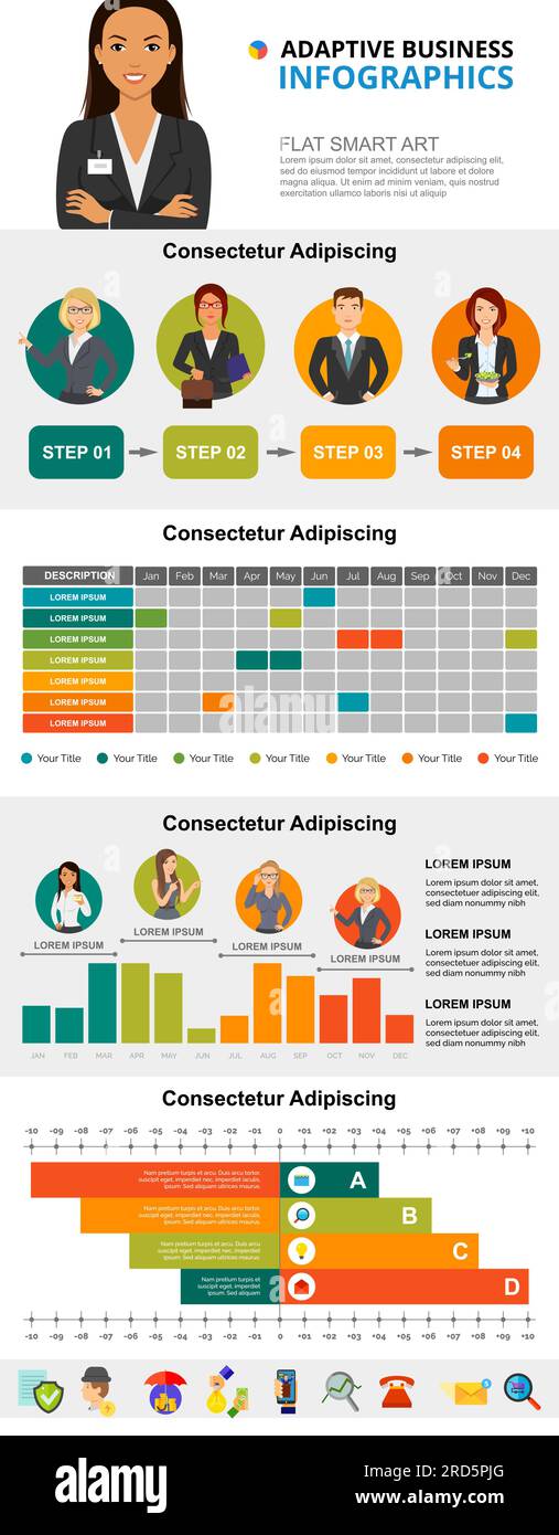 Management and planning diagrams set for presentation Stock Vector ...