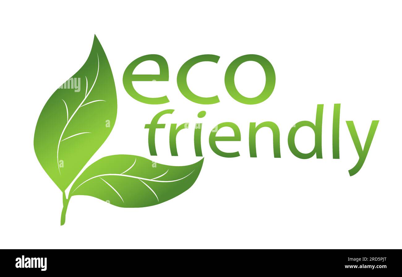 Eco friendly green logo on a white or transparent background with green ...