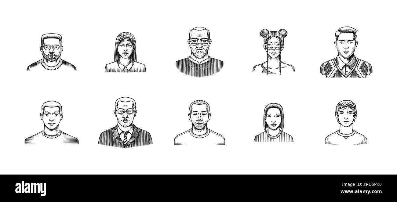 Human Avatars Collection. Diverse faces of people. Characters set ...