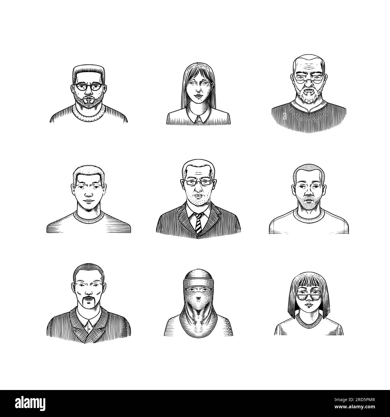 Human Avatars Collection. Diverse faces of people. Characters set ...