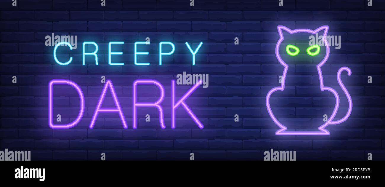 Creepy dark neon style banner Stock Vector Image & Art - Alamy