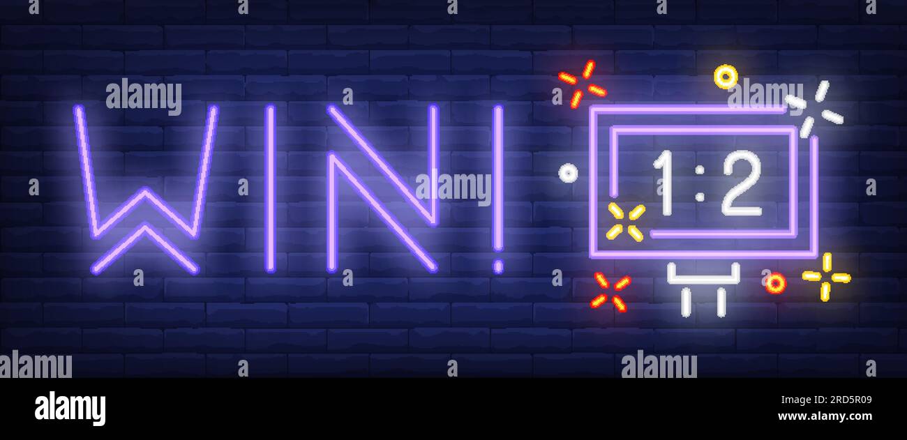 Win neon sign Stock Vector Image & Art - Alamy