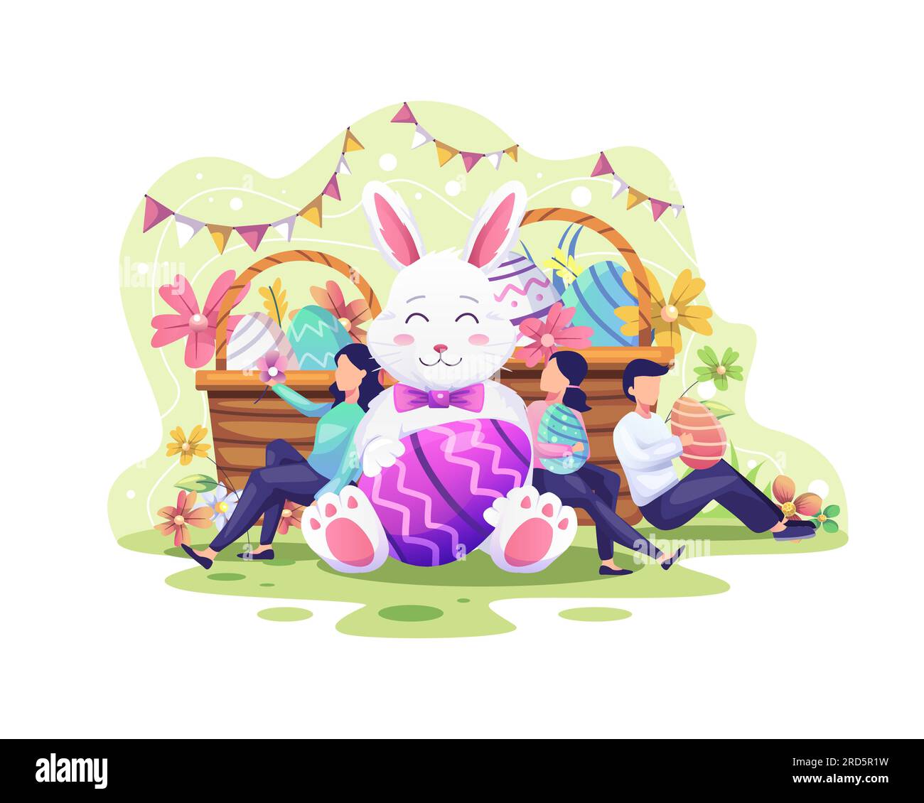 Colorful flower baskets Stock Vector Images - Alamy