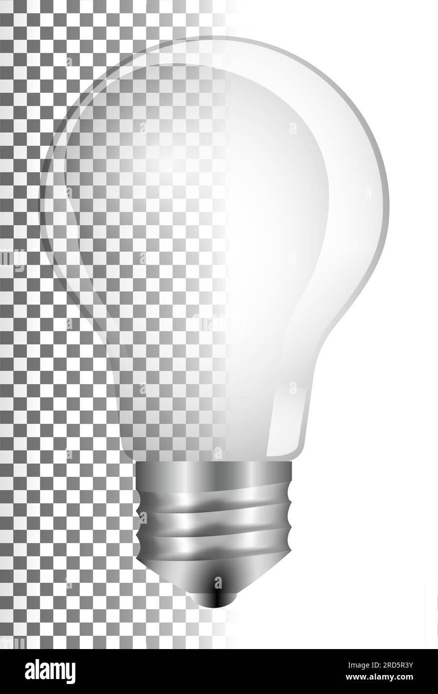 Electric realistic glass light bulb, on a transparent background ...