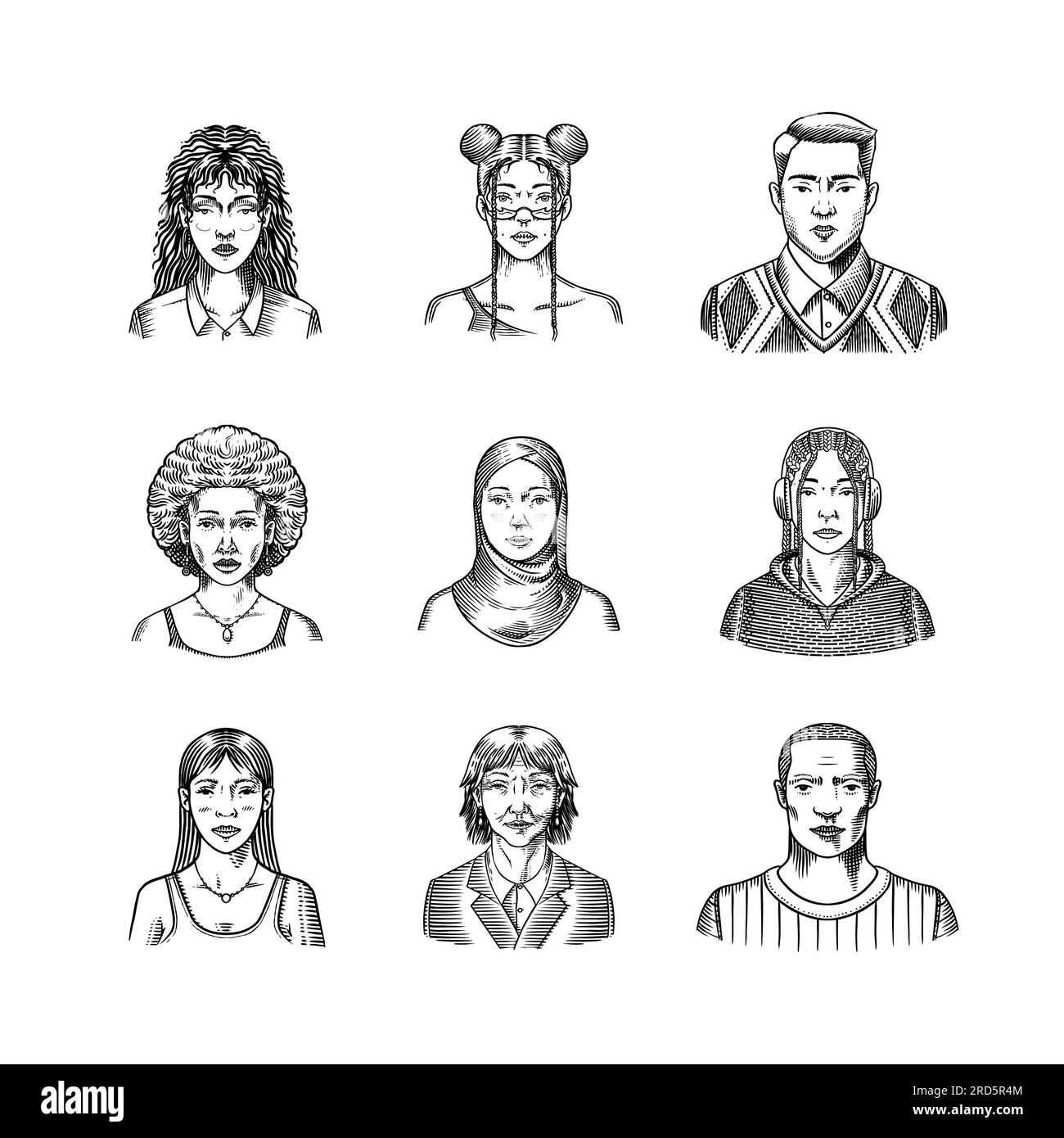 Human Avatars Collection. Diverse faces of people. Characters set ...