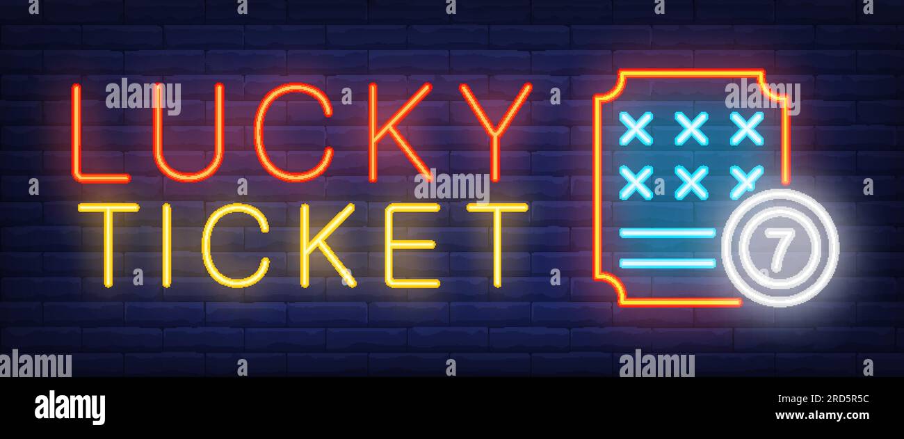 Lucky ticket neon sign Stock Vector Image & Art - Alamy