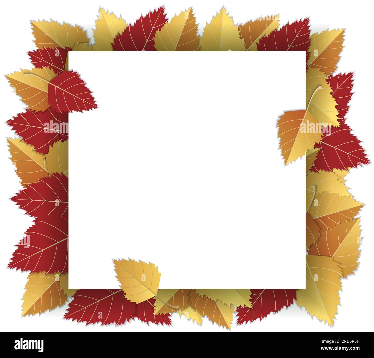 Autumn background with autumn bright leaves and square frame, paper ...