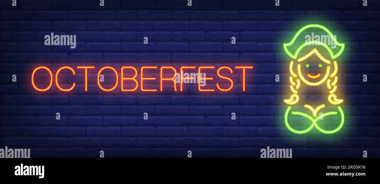 Octoberfest neon style banner Stock Vector Image & Art - Alamy