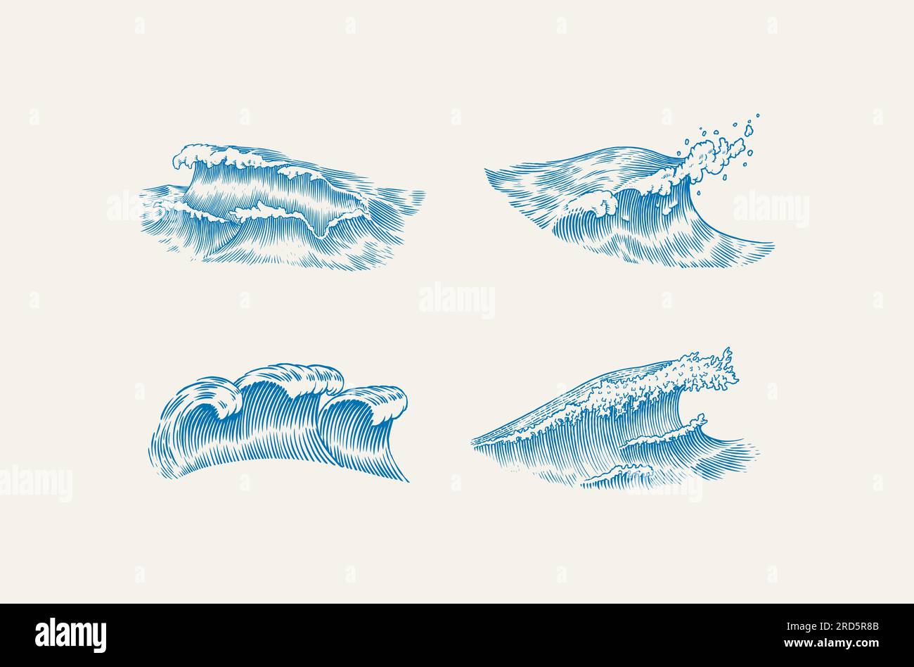 Atlantic tidal waves. Vintage old engraved hand drawn labels. Marine ...