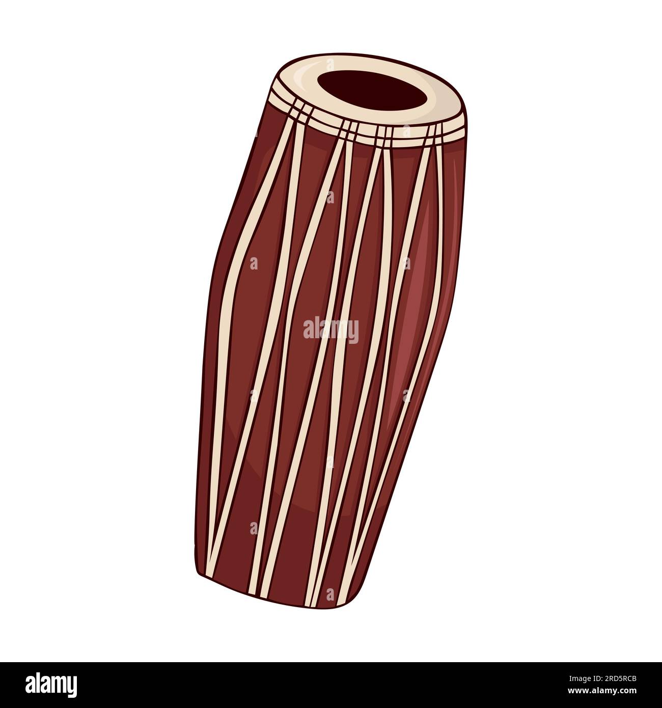 Vector illustration of mrdanga indian two-sided drum khol played with ...