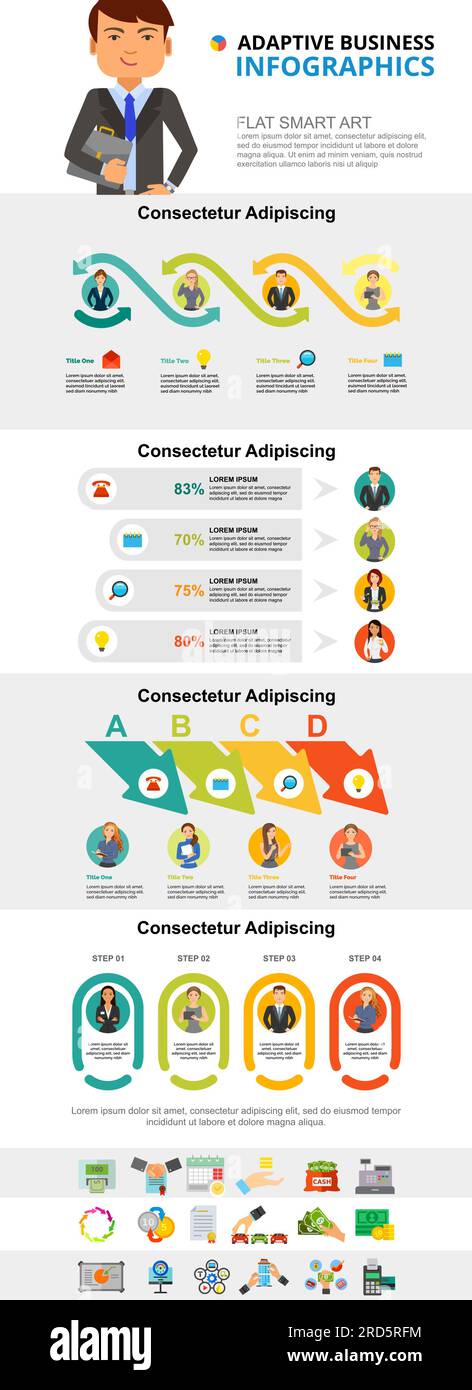 Teamwork and management concept infographic charts set Stock Vector ...