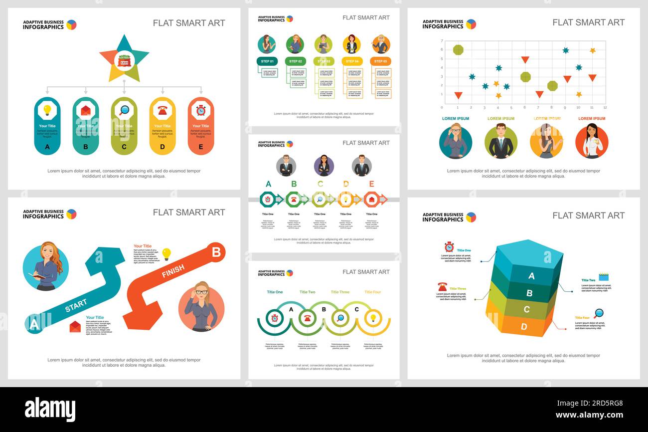 Colorful startup and management infographic charts set Stock Vector ...