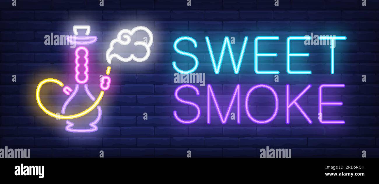 Sweet smoke neon sign Stock Vector Image & Art - Alamy