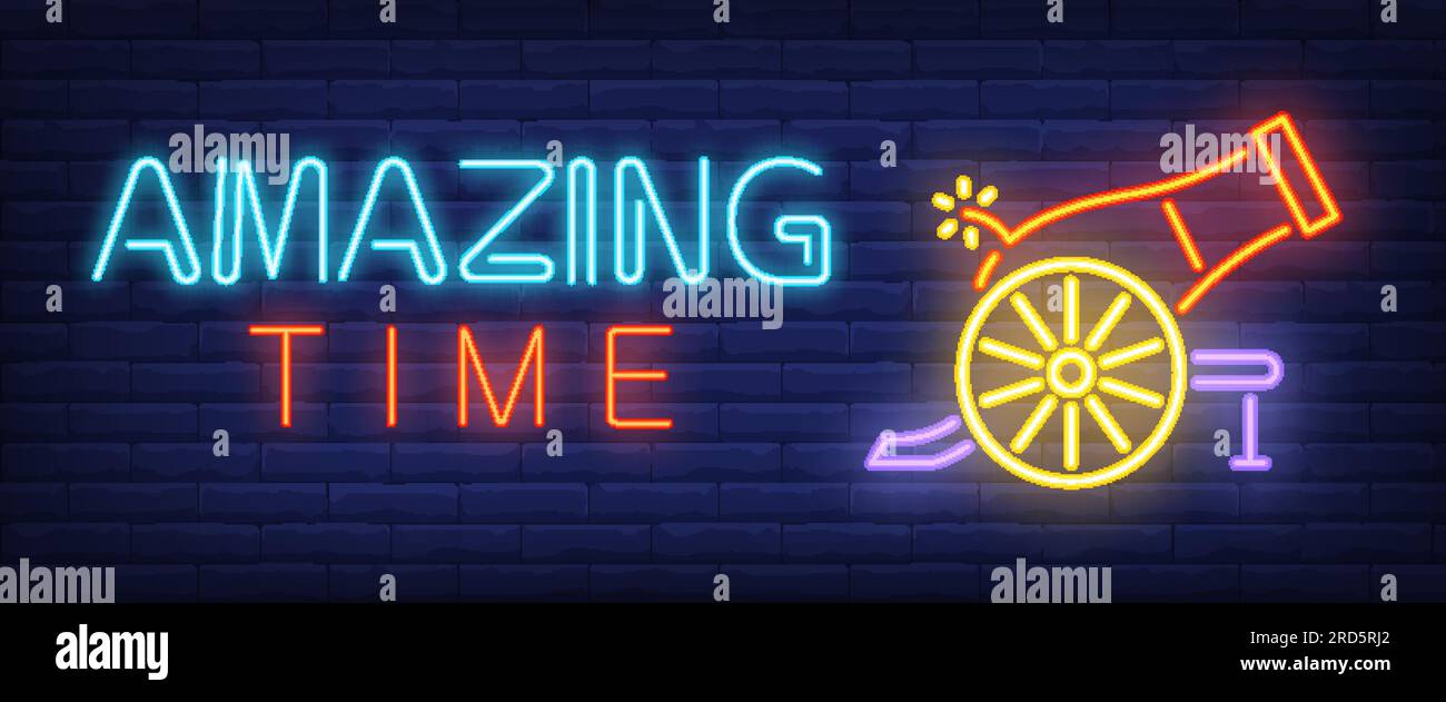 Amazing time neon style banner Stock Vector Image & Art - Alamy