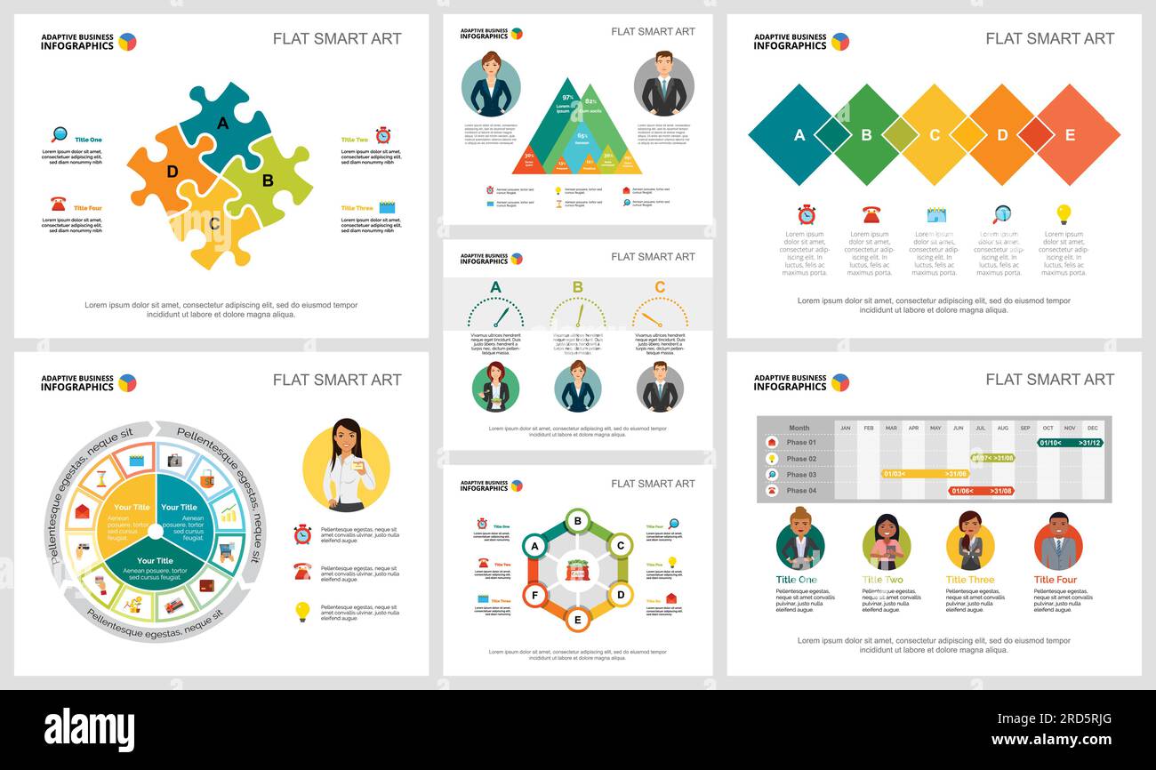 Colorful environment and business concept infographic charts set Stock ...