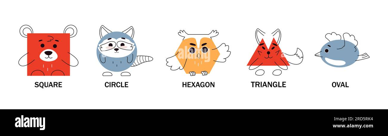 Set of geometric figures animals line Stock Vector Image & Art - Alamy