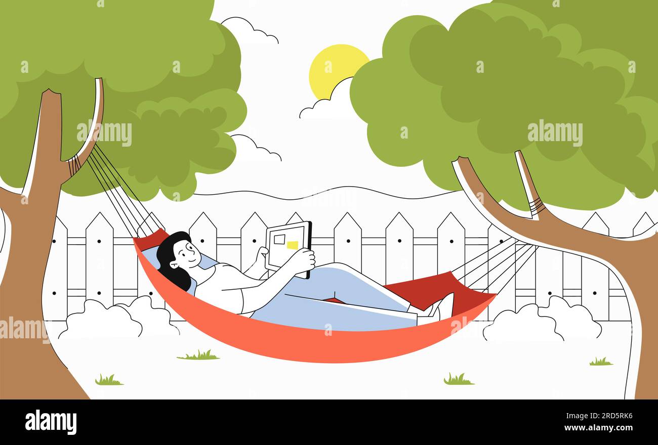Girl hammock Stock Vector Images - Alamy