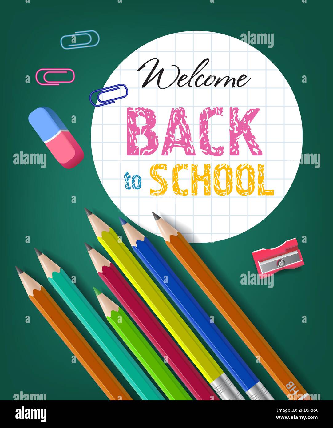 Welcome back to school lettering with graphite pencils Stock Vector ...