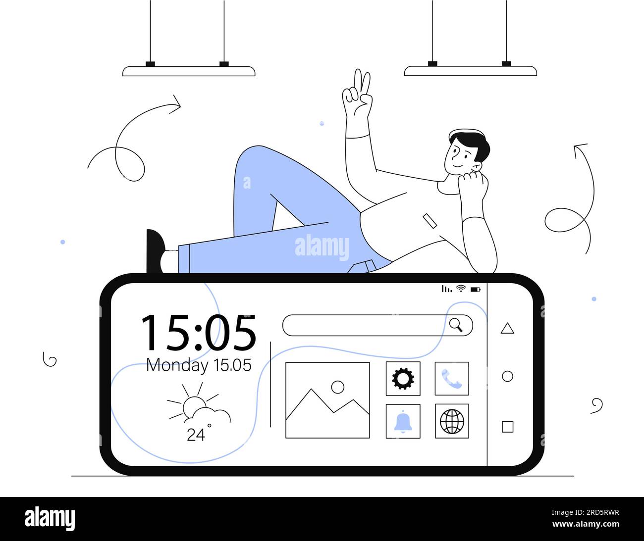 Horizontal view mobile phone Stock Vector Images - Alamy