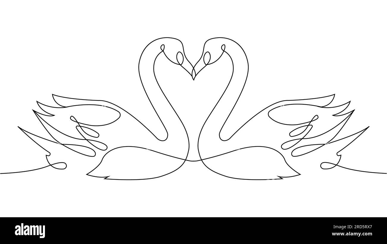 Continuous line swans concept Stock Vector Image & Art - Alamy