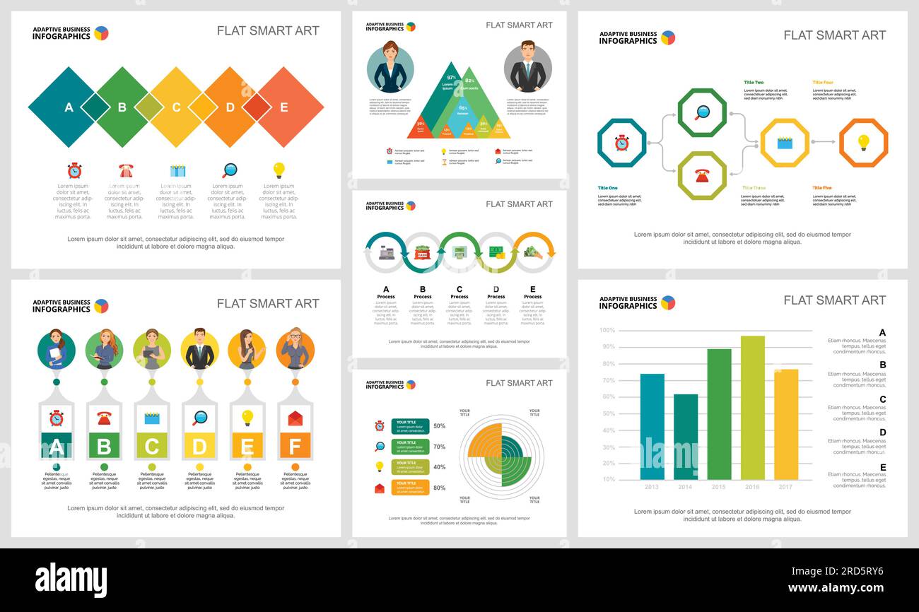 Colorful marketing or management concept infographic charts set Stock ...