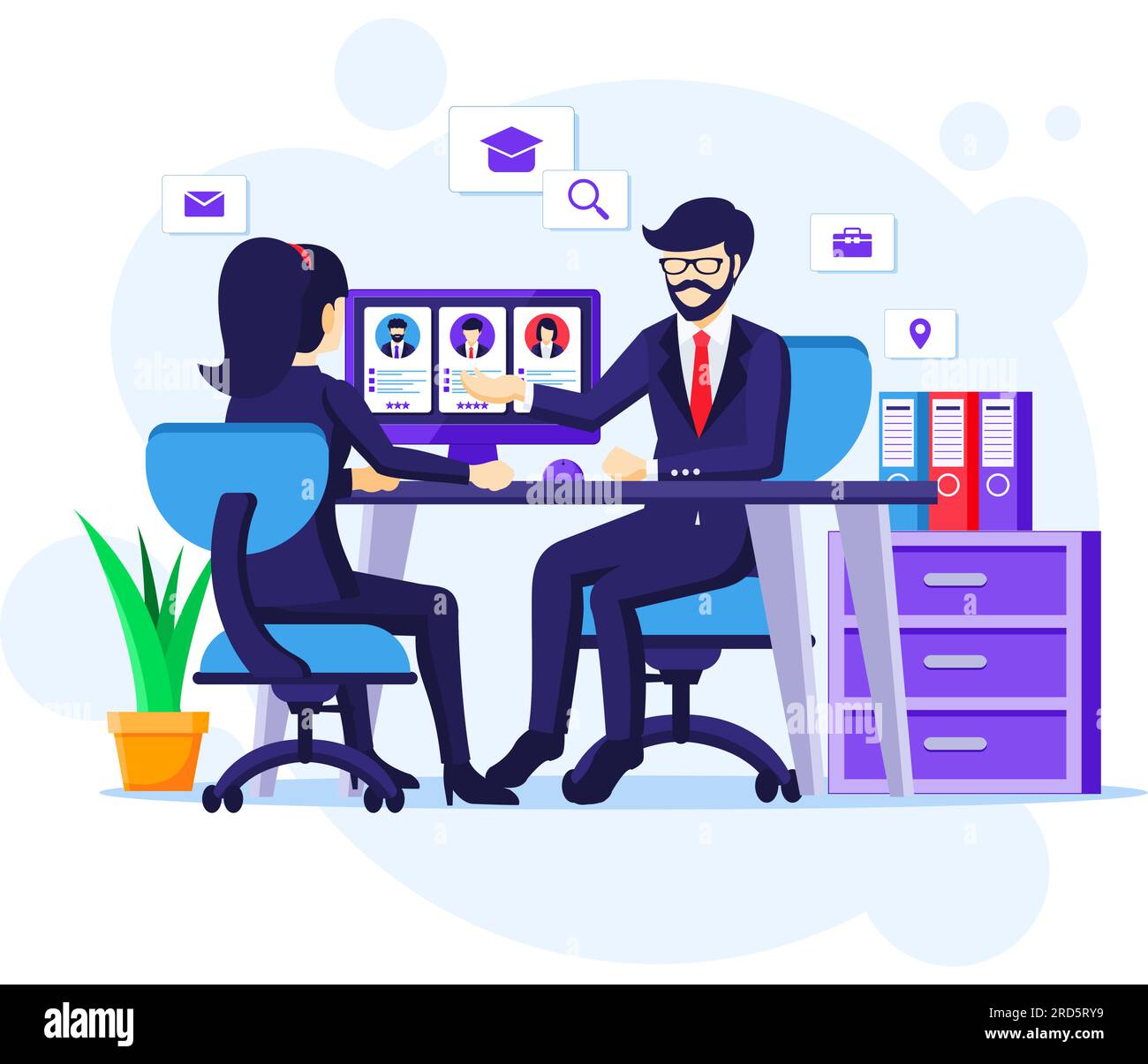 Interview sitting Stock Vector Images - Alamy