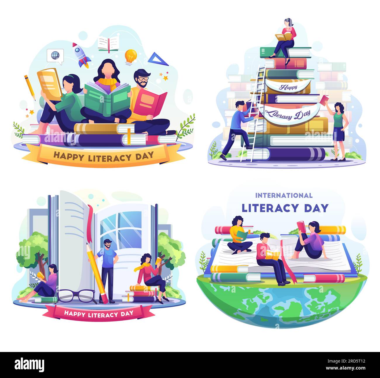 Literacy vector vectors hi-res stock photography and images - Alamy