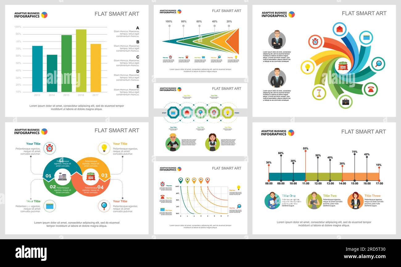 Colorful accounting or production concept infographic charts set Stock ...