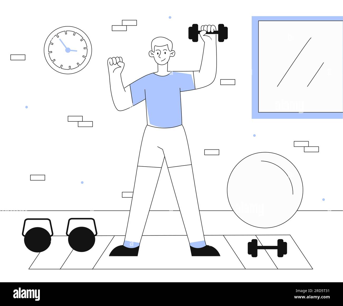 Fitness health concept dumbbells Stock Vector Images - Alamy