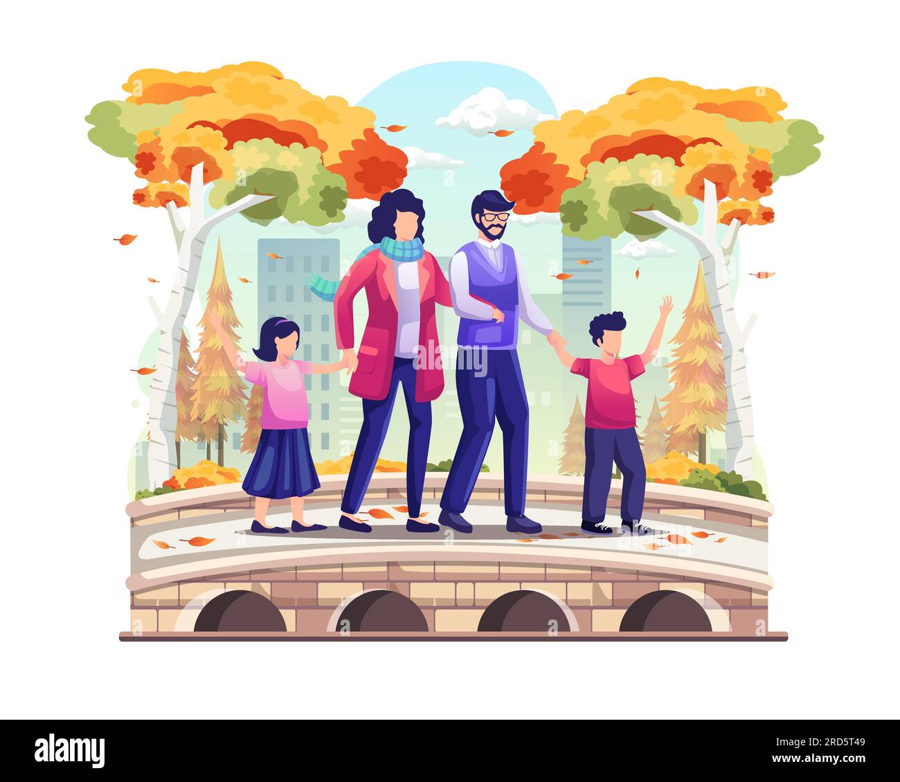 Family for a walk Stock Vector Images - Alamy