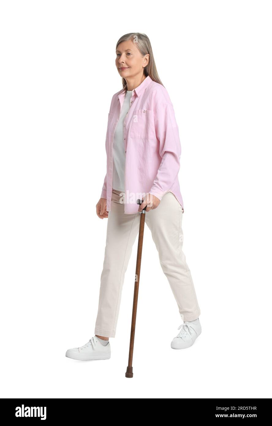 Old woman helping senior Cut Out Stock Images & Pictures - Alamy