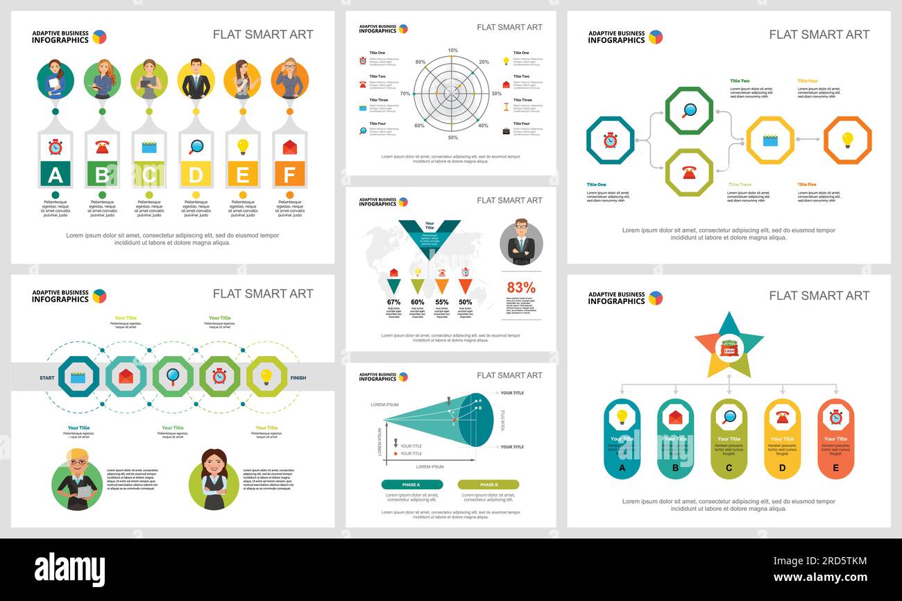Colorful management or teamwork concept infographic chfarts set Stock ...