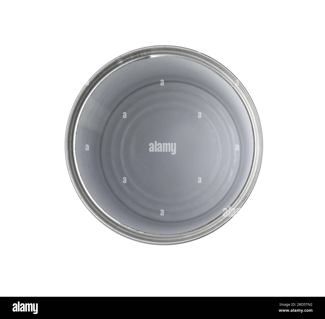 One open tin can isolated on white, top view Stock Photo - Alamy