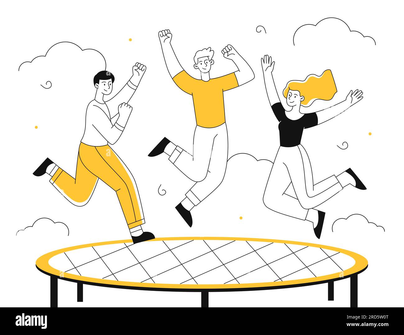 Happy people jump enjoy Stock Vector Images - Alamy