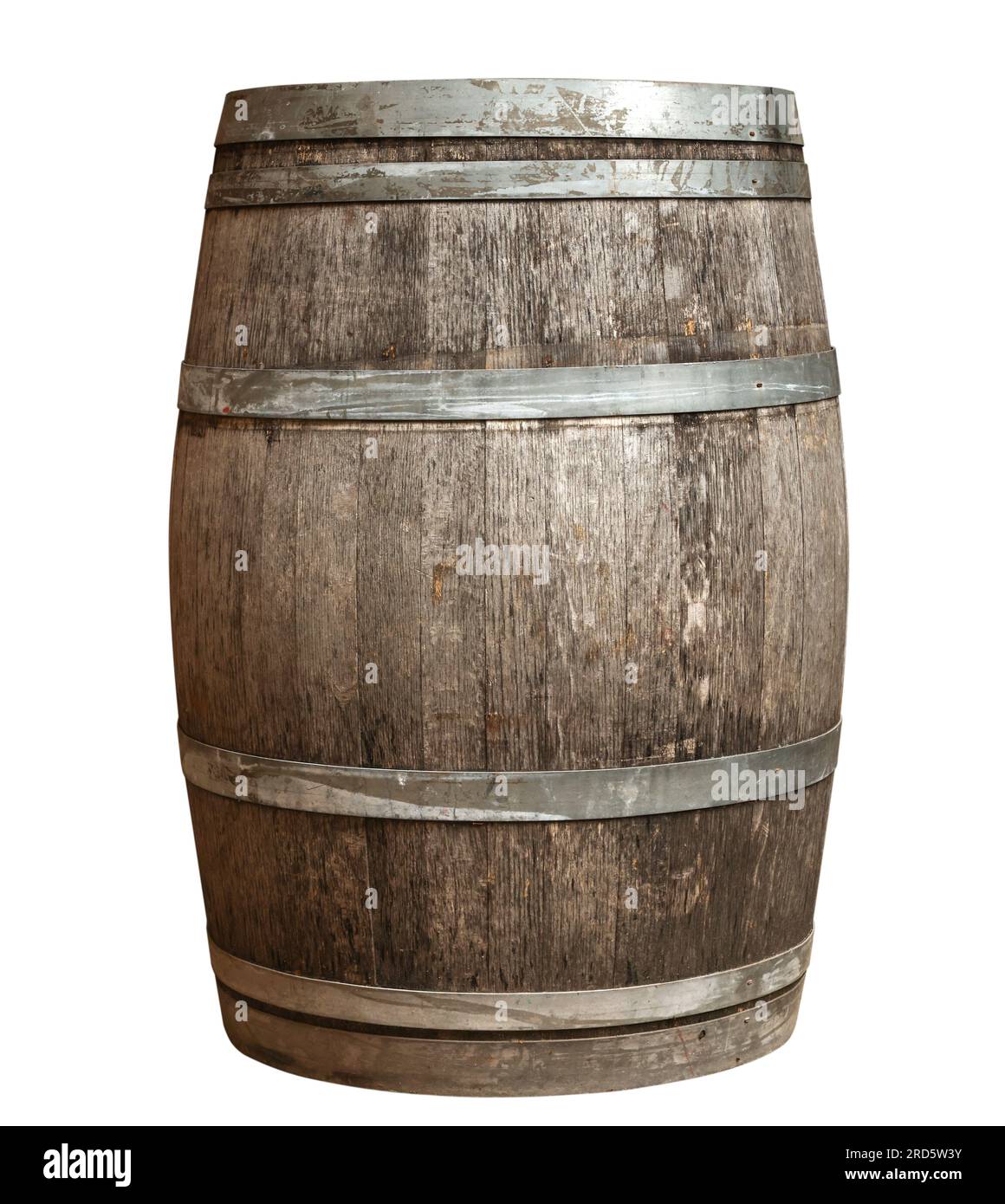 One wooden barrel with metal hoops isolated on white Stock Photo - Alamy