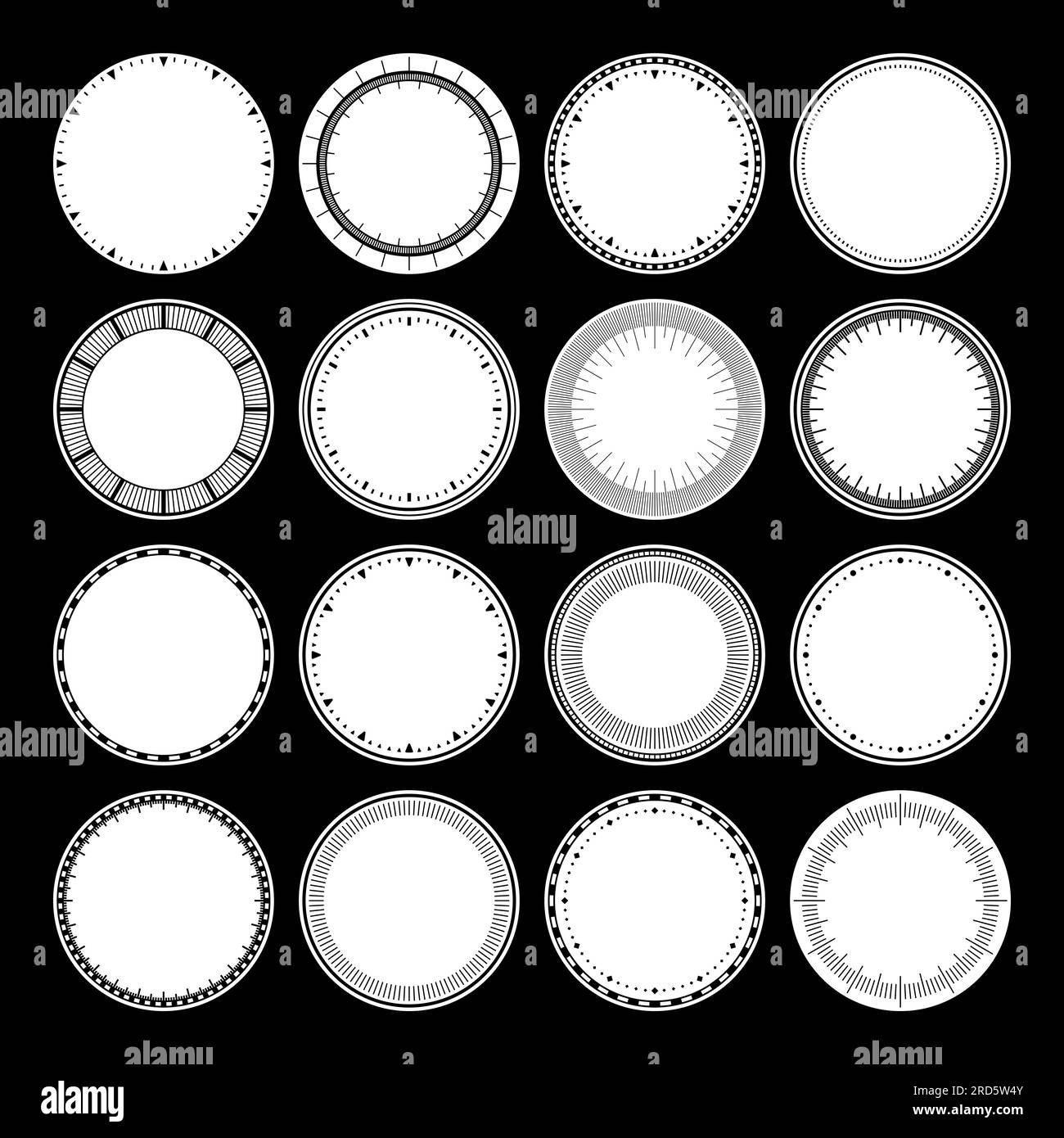 Mechanical clock faces, bezel. Watch dial with minute and hour marks ...