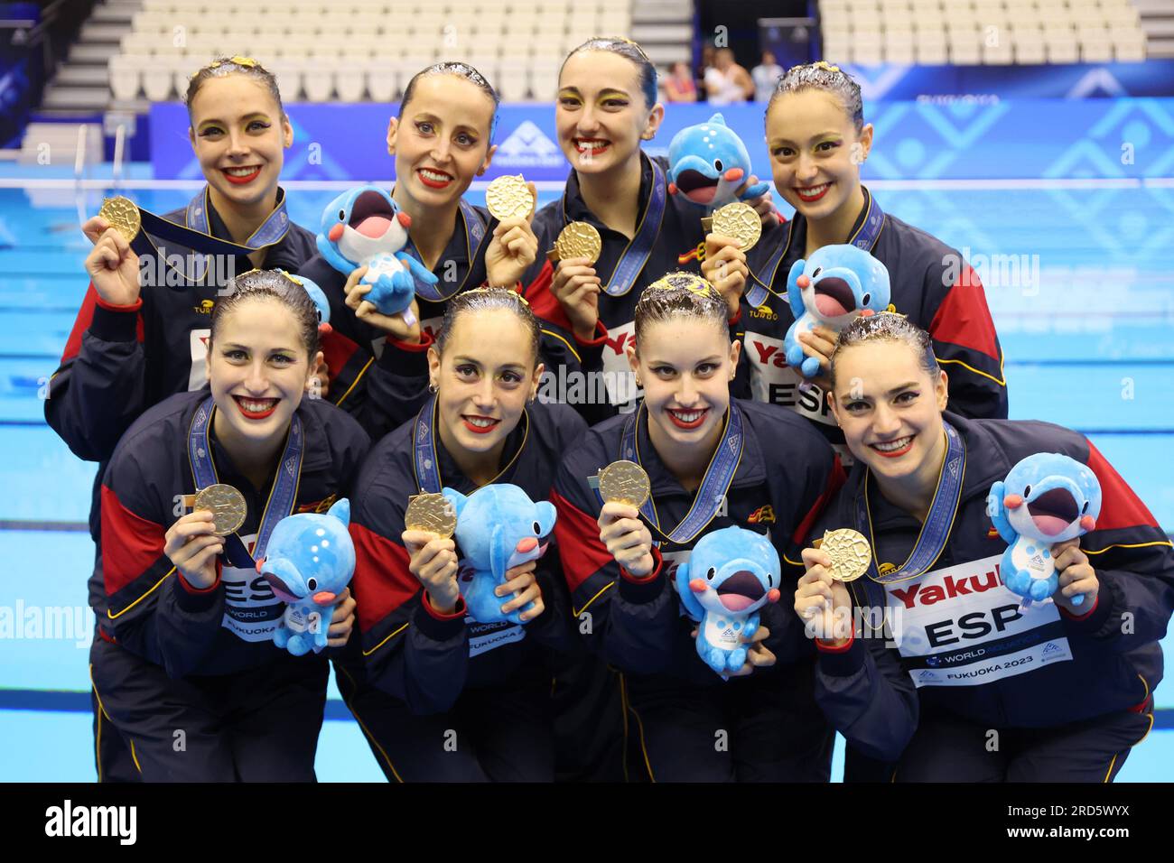 Fukuoka, Japan. 18th July, 2023. Spain team group Artistic Swimming : World Aquatics ...