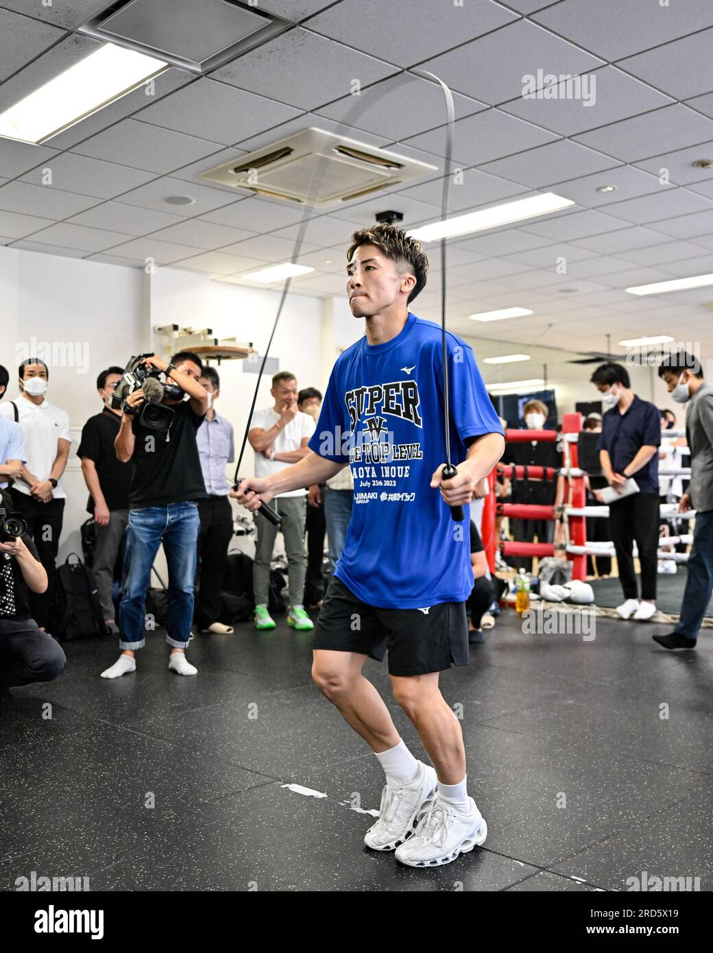 Naoya Inoue of Japan trains during a public workout at Ohhashi Boxing ...