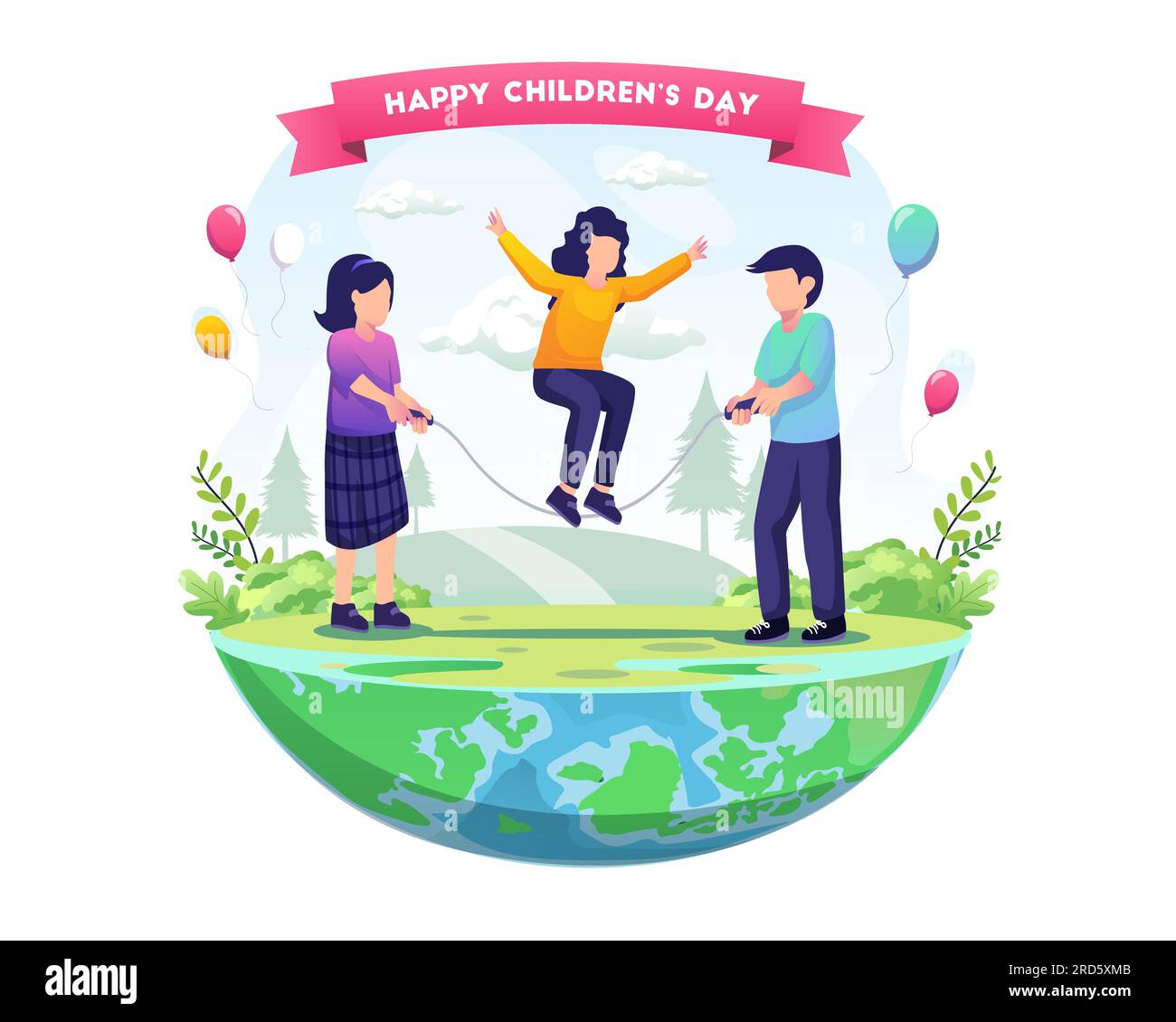 Earth day celebration children Stock Vector Images - Alamy