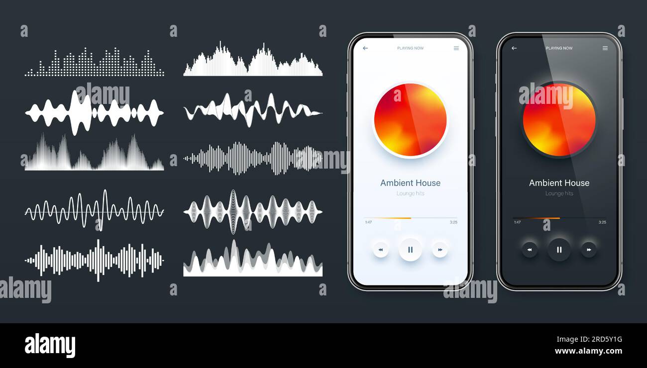 Online audio player user interface, smartphone app UI design. Music ...