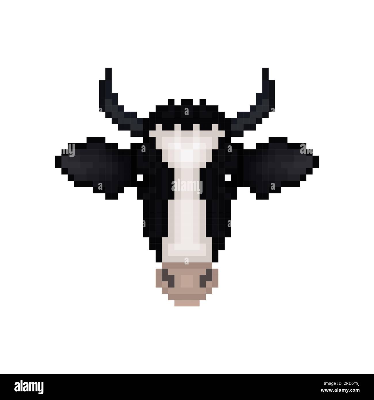 Portrait of cow black background Stock Vector Images - Alamy