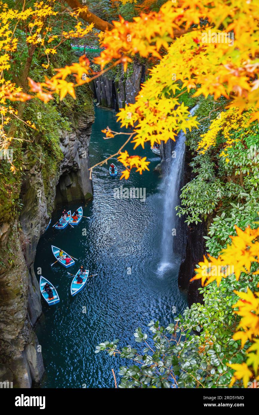 Miyazaki, Japan - Nov 24 2022: Takachiho Gorge is a narrow chasm cut ...