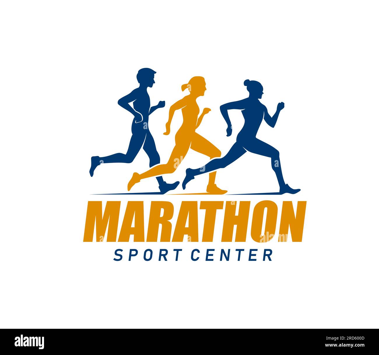 Marathon run sport icon, running competition sign. Jogging hobby club ...