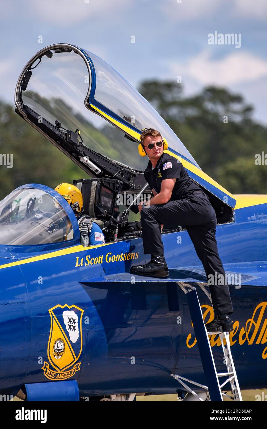 The U.S. Navy Flight Demonstration Squadron, the Blue Angels, perform ...