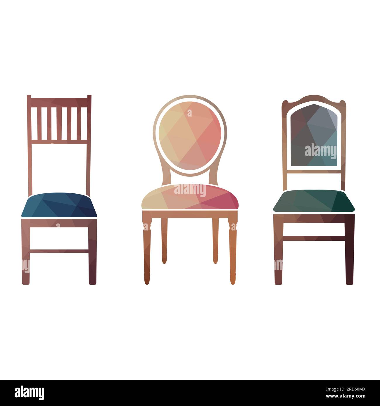 Vintage wooden chairs Stock Vector Images - Alamy