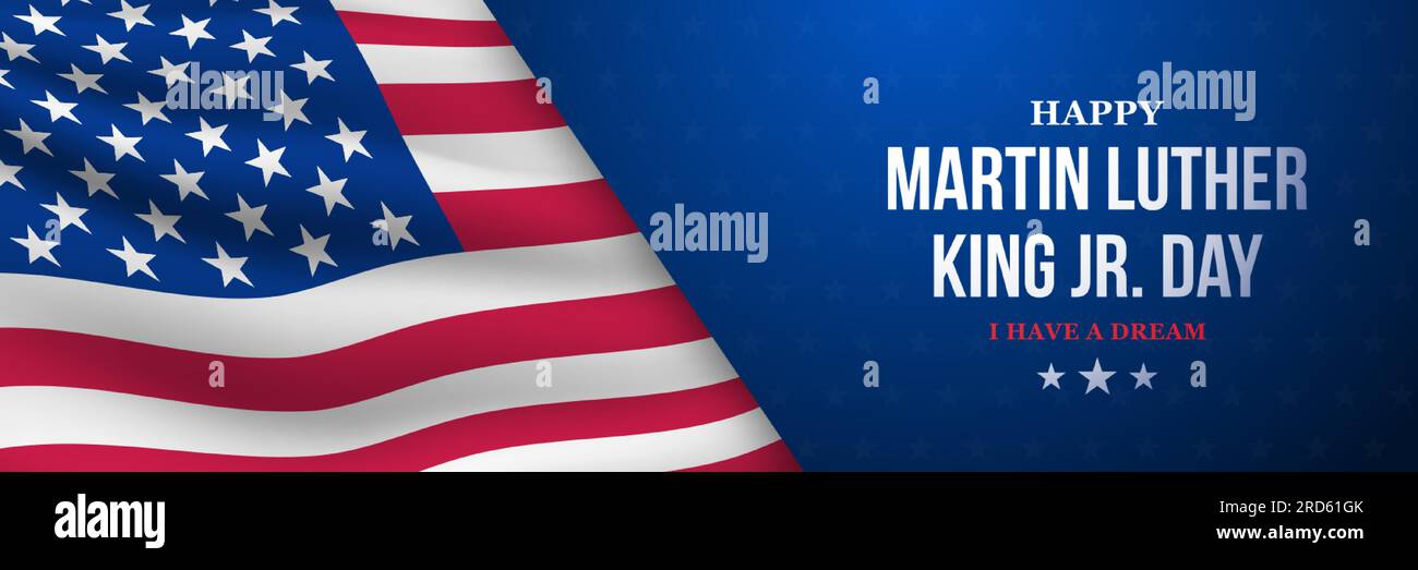 MLK vector banner. Martin Luther King Jr. Day background with American ...