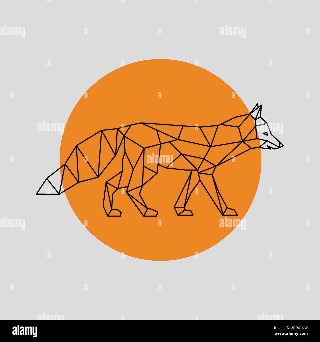 Fox origami outline Stock Vector Images - Alamy